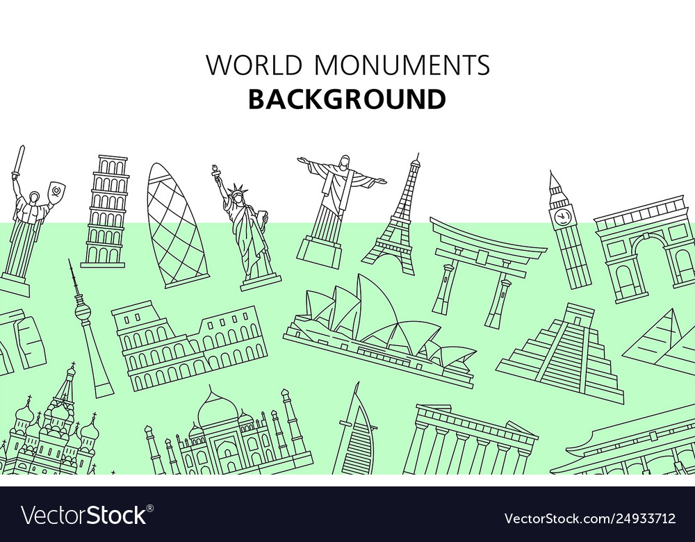 World monuments background Royalty Free Vector Image
