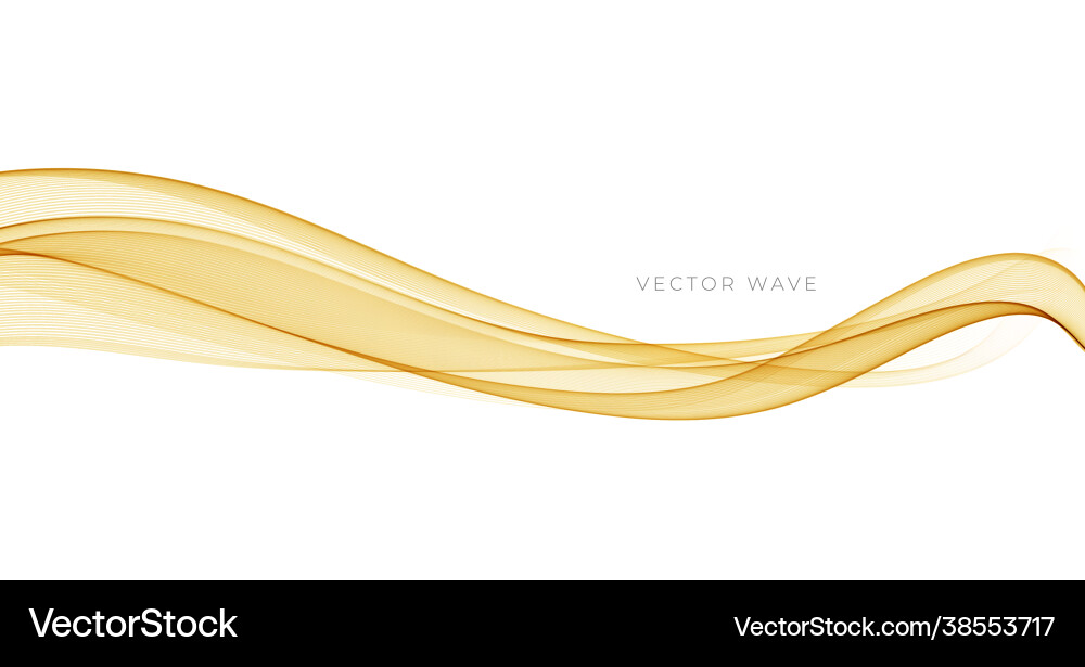 Abstract colorful flowing gold wave lines Vector Image