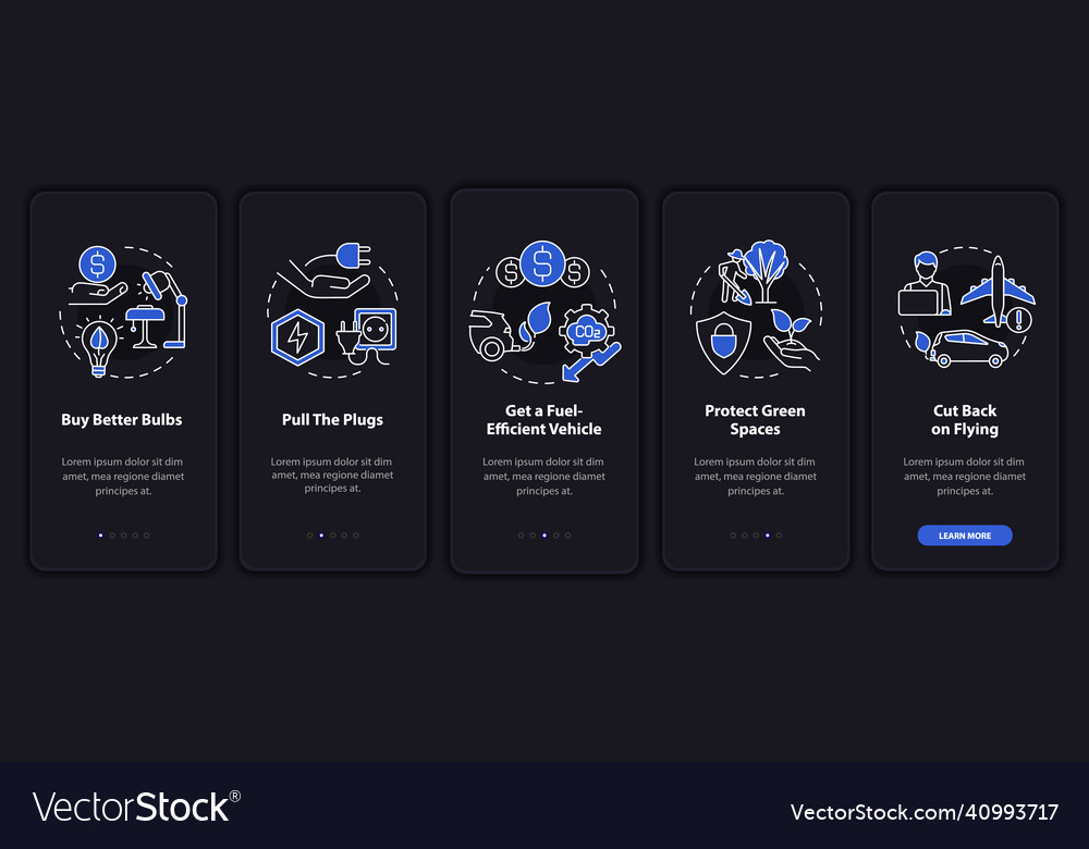 Air pollution prevention night mode onboarding Vector Image