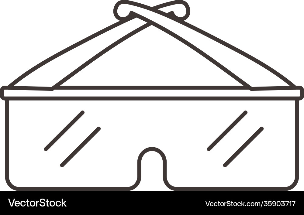 Chemistry goggles protection science line style Vector Image