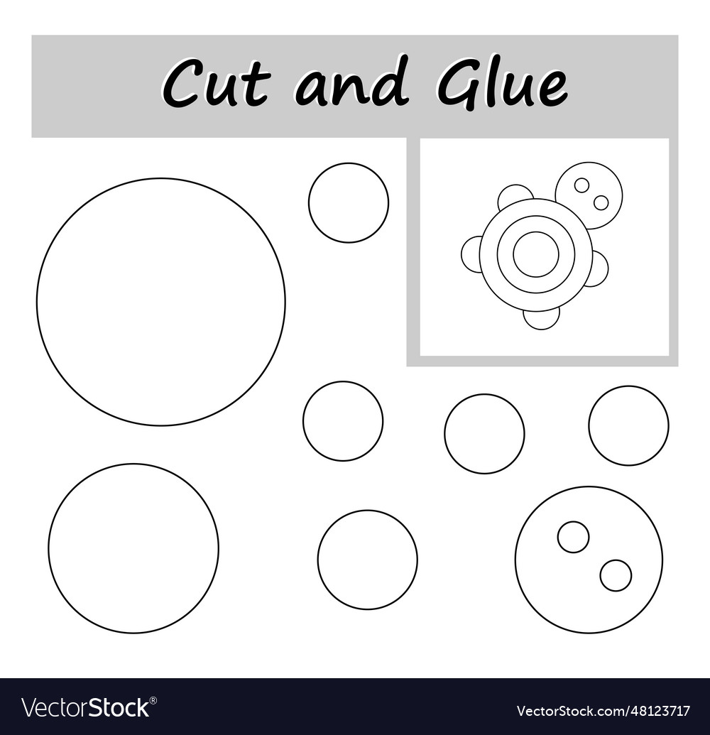 Diy worksheet color cut and glue on the paper Vector Image