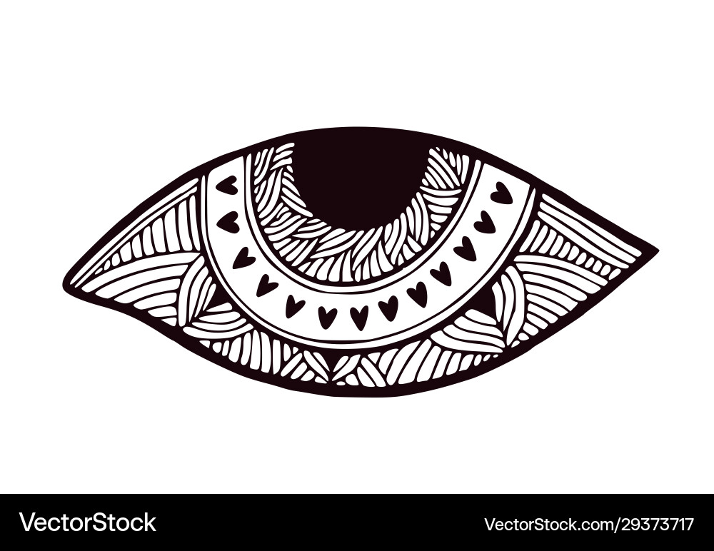 Eye stylized tattoo art conceptual printing Vector Image