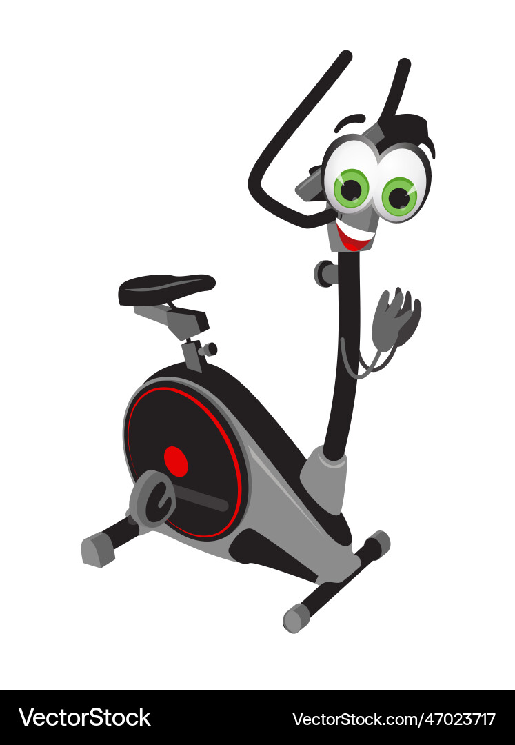 Funny stationary bicycle on white background Vector Image