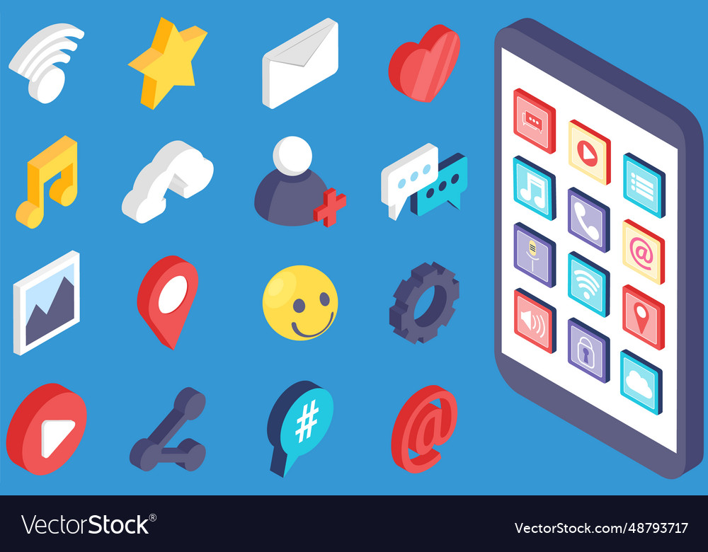 Icons for mobile devices basic gadget functions Vector Image