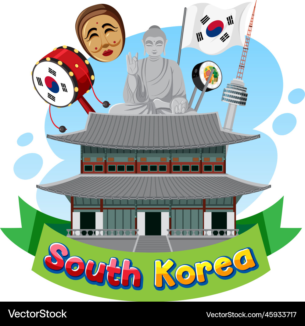 Korean element nation tradition symbol Royalty Free Vector