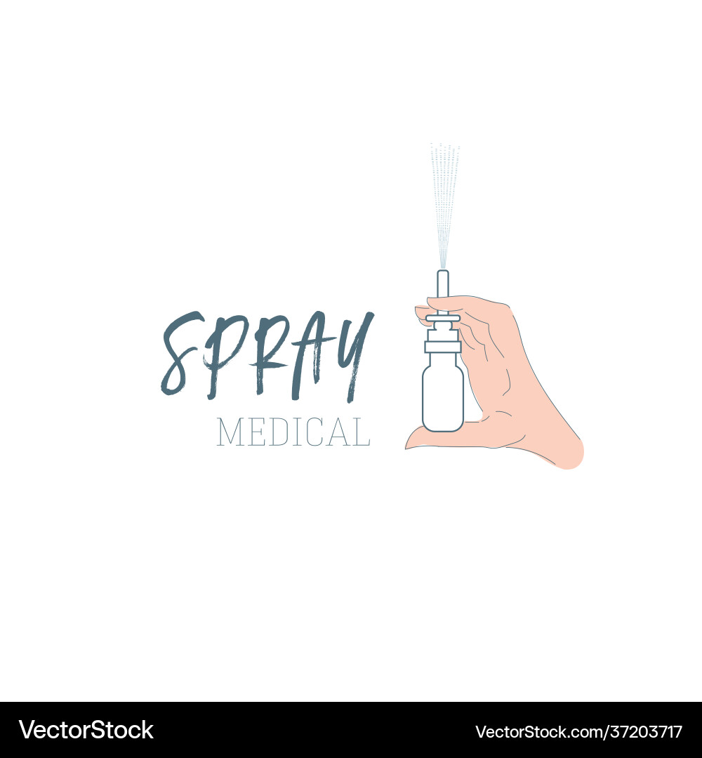 Medical spray in hand isolated Royalty Free Vector Image