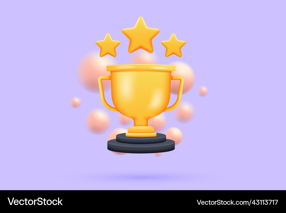 Modern 3d of trophy concept Royalty Free Vector Image