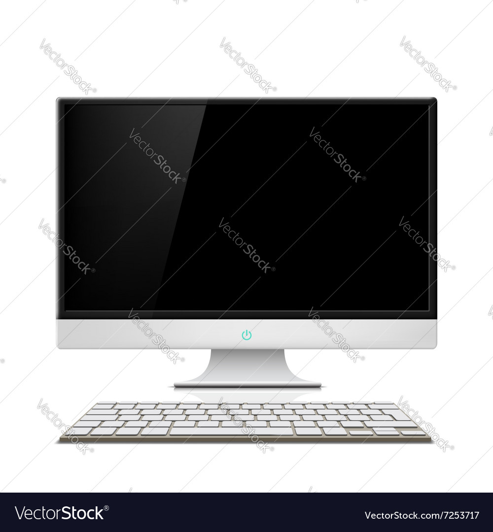 Monitor and keyboard Royalty Free Vector Image