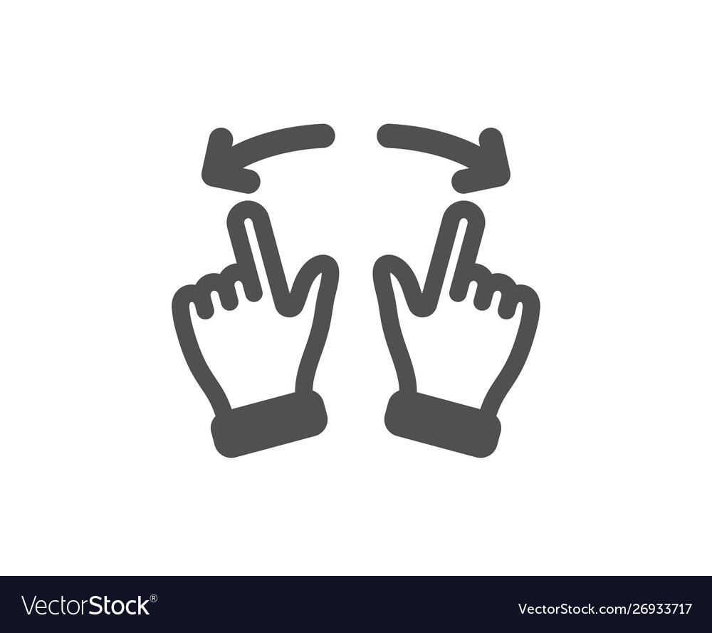 Move gesture icon slide arrow sign swipe action Vector Image