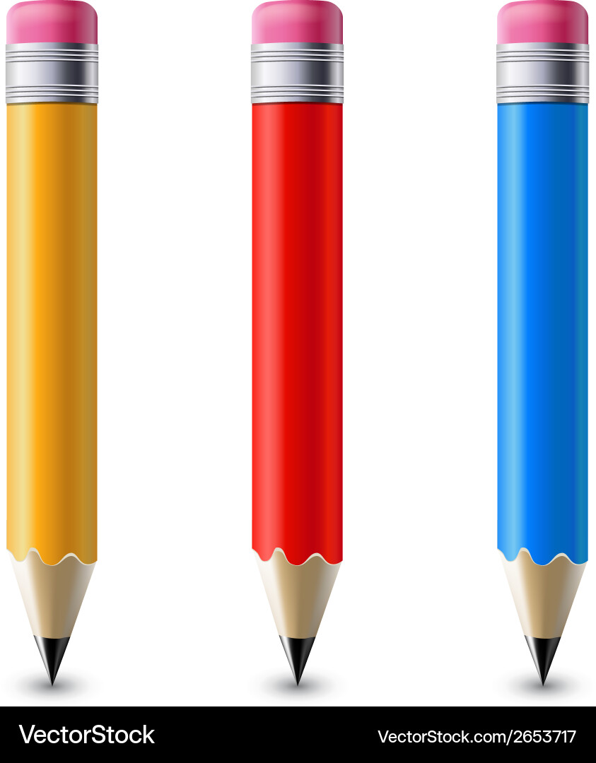 Pencils set Royalty Free Vector Image - VectorStock