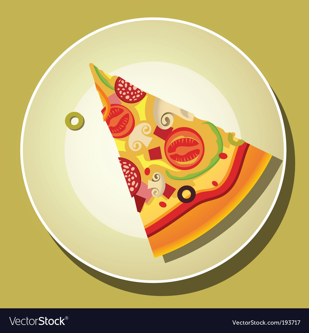 Pizza slice Royalty Free Vector Image - VectorStock