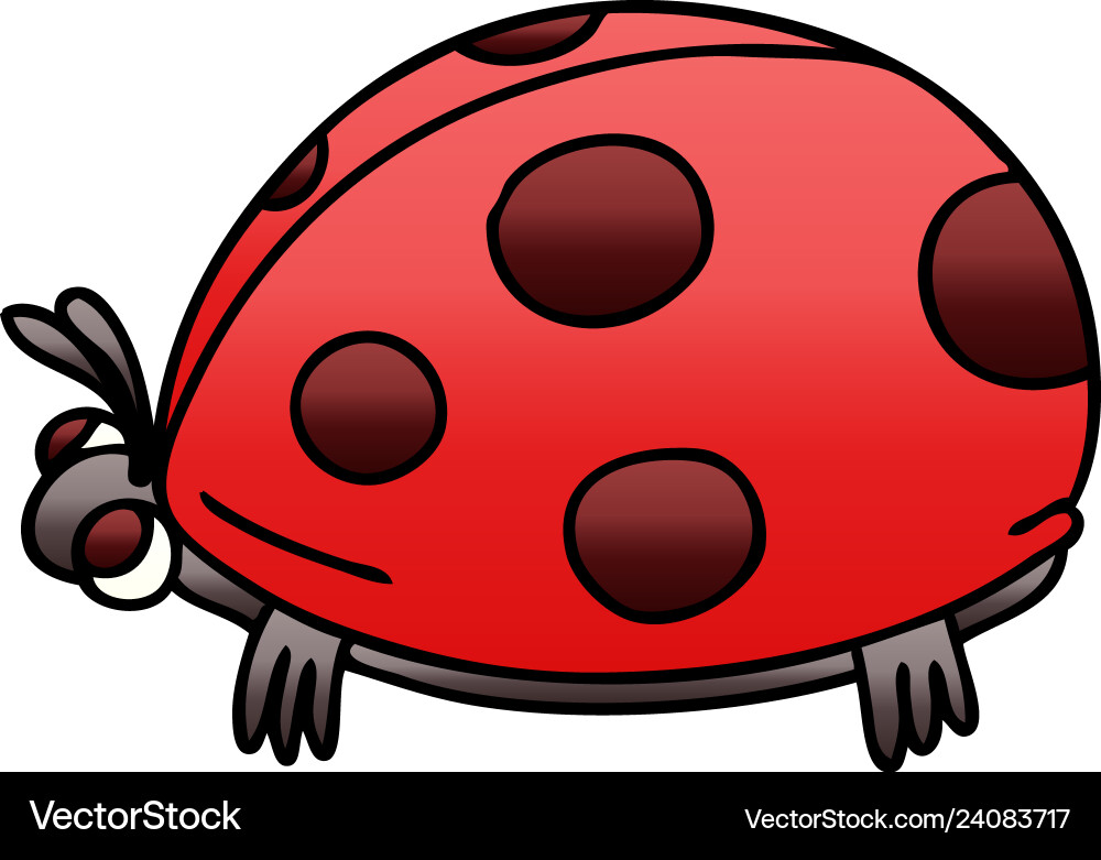 Quirky gradient shaded cartoon ladybird Royalty Free Vector