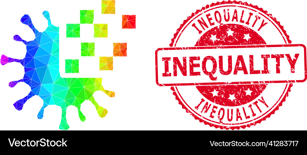 Round scratched inequality stamp seal Royalty Free Vector