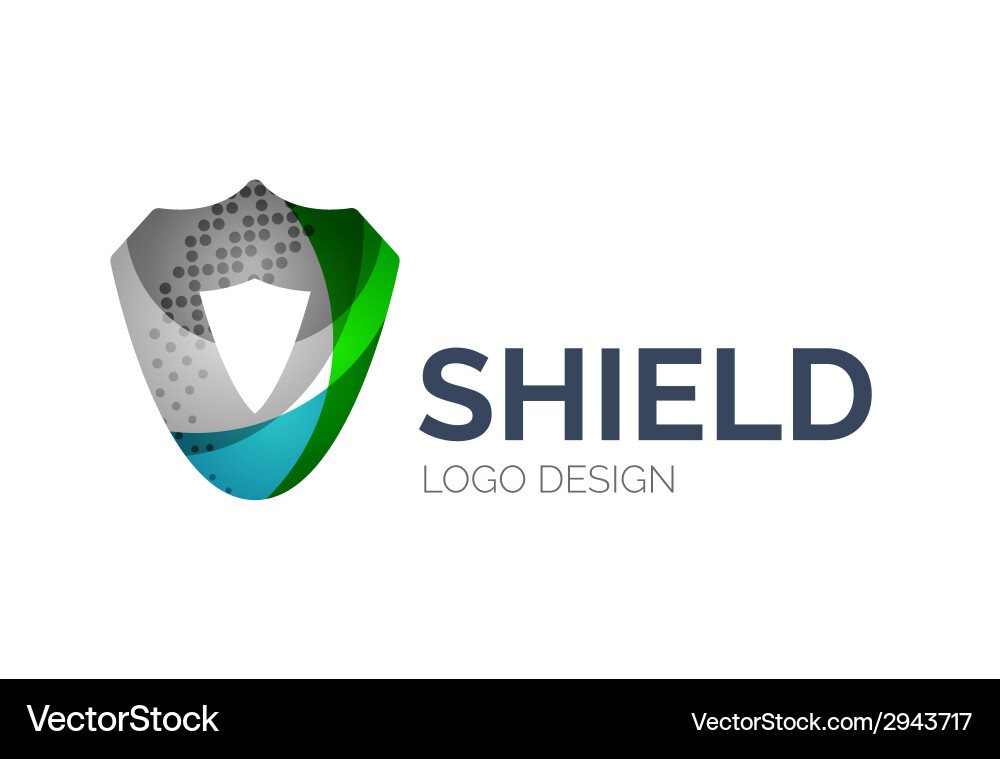 Secure shield logo design made of color pieces Vector Image