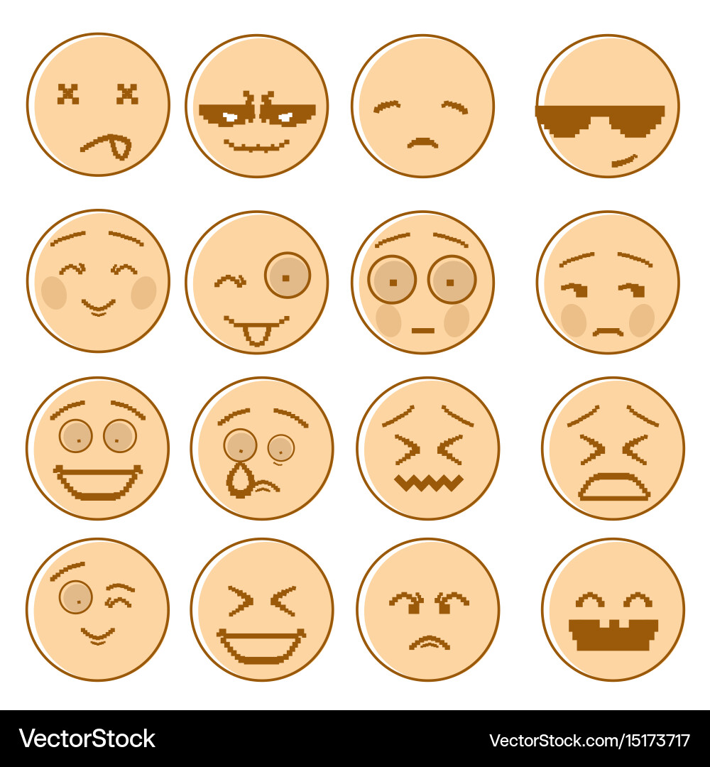 Smiling cartoon face set negative and positive Vector Image