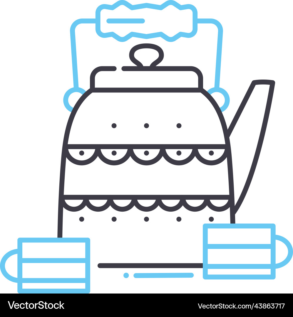 Teapot line icon outline symbol Royalty Free Vector Image