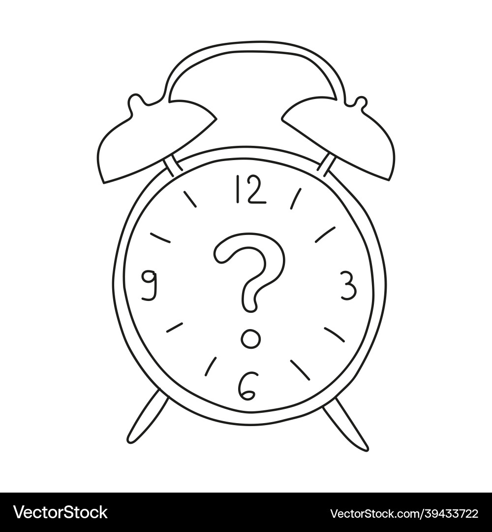 Alarm clock with a question mark instead of arrows
