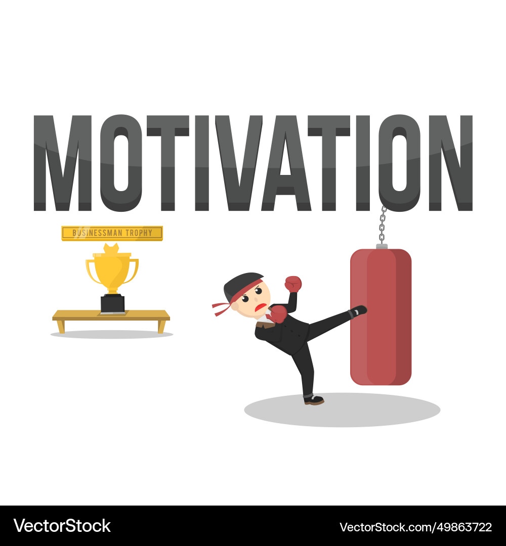 Business motivation design character on white Vector Image
