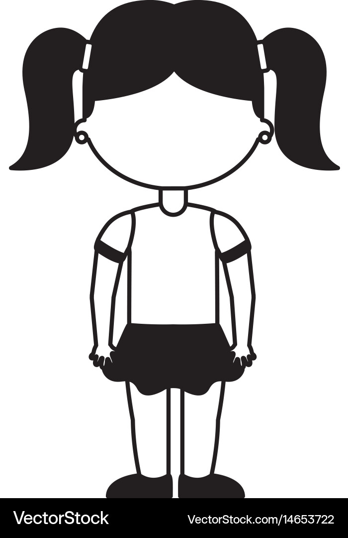 Cute little girl student Royalty Free Vector Image