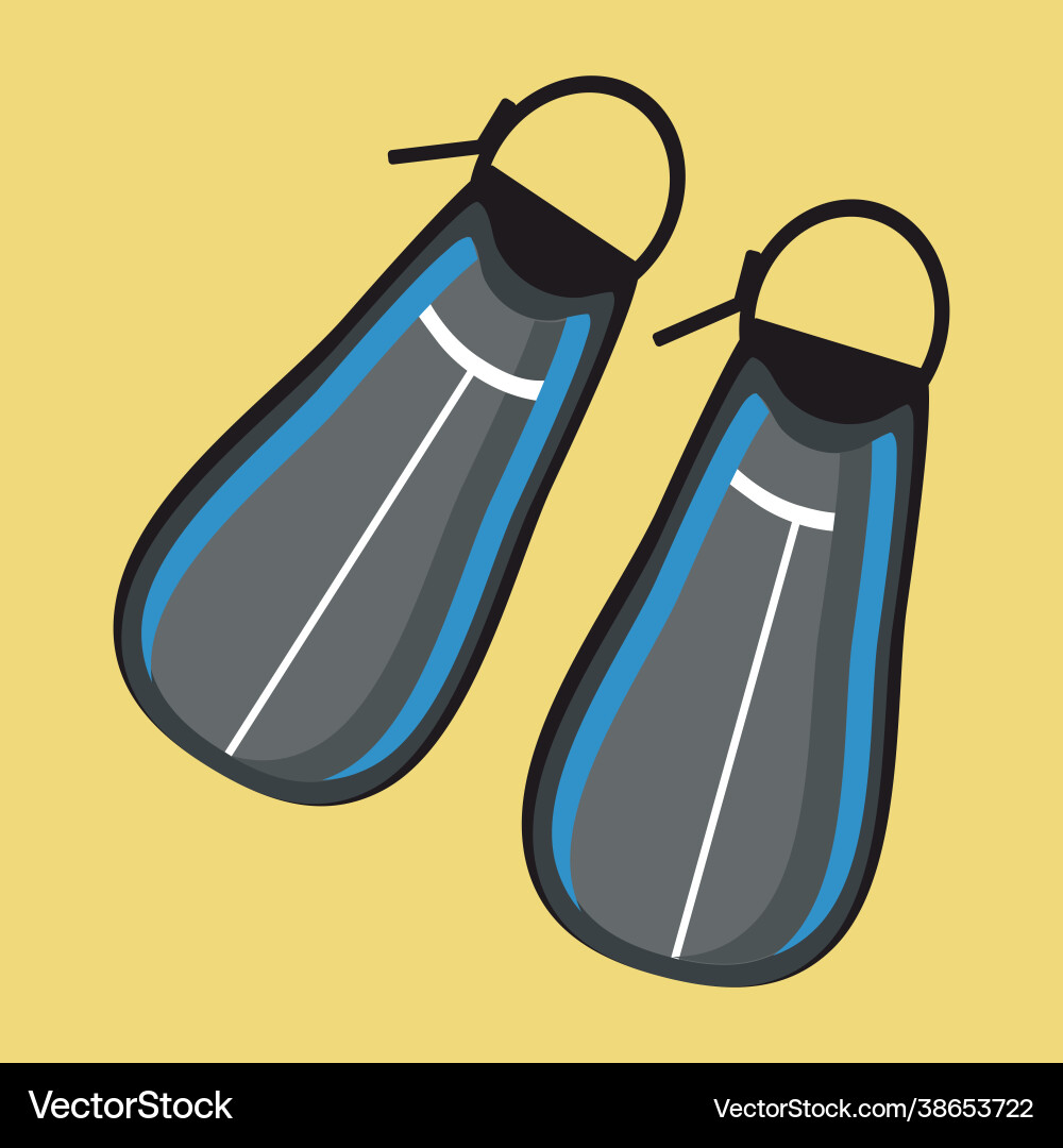 Fins for swimming on a yellow background for use Vector Image