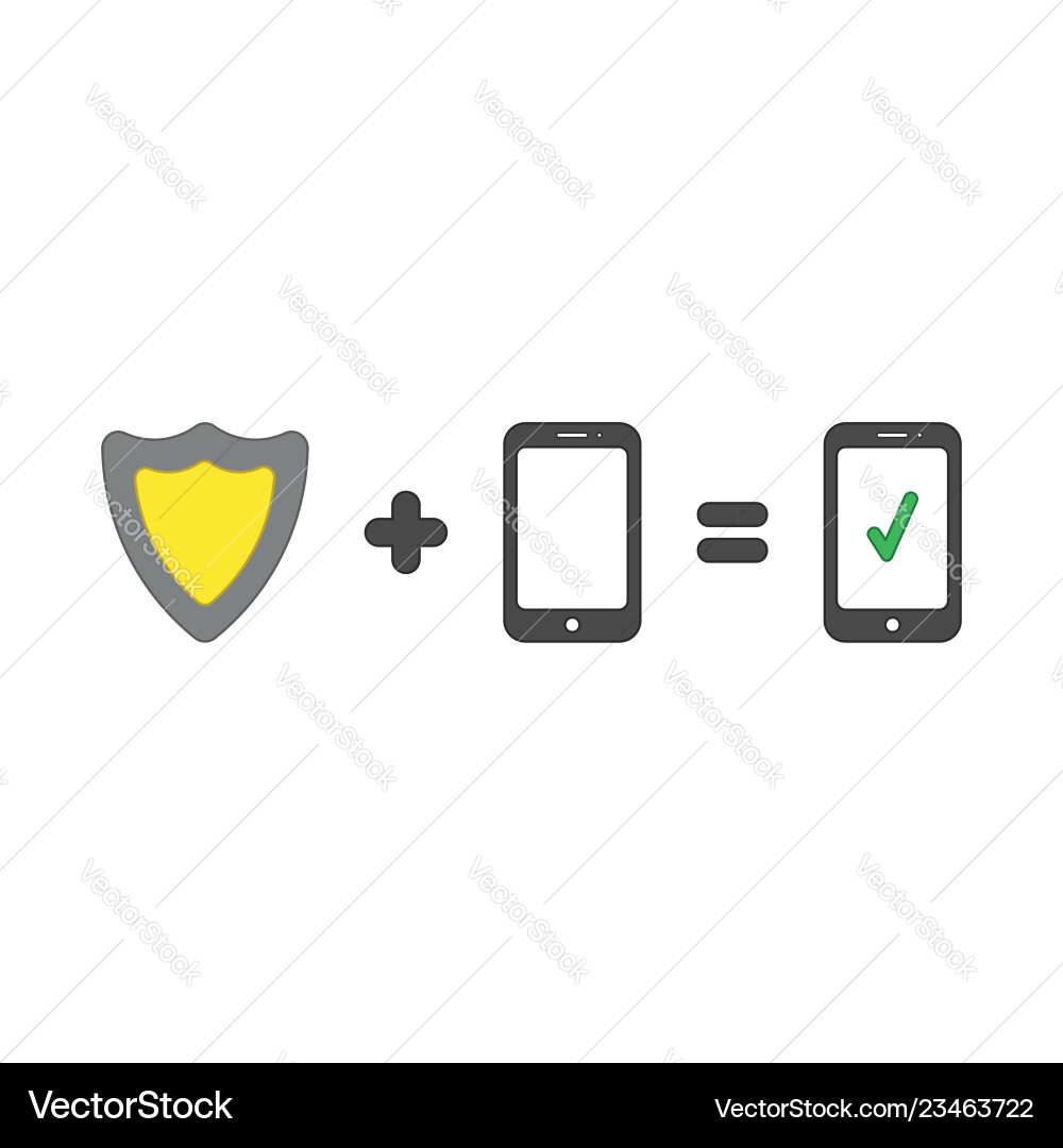 Icon concept of guard shield protech smartphone Vector Image