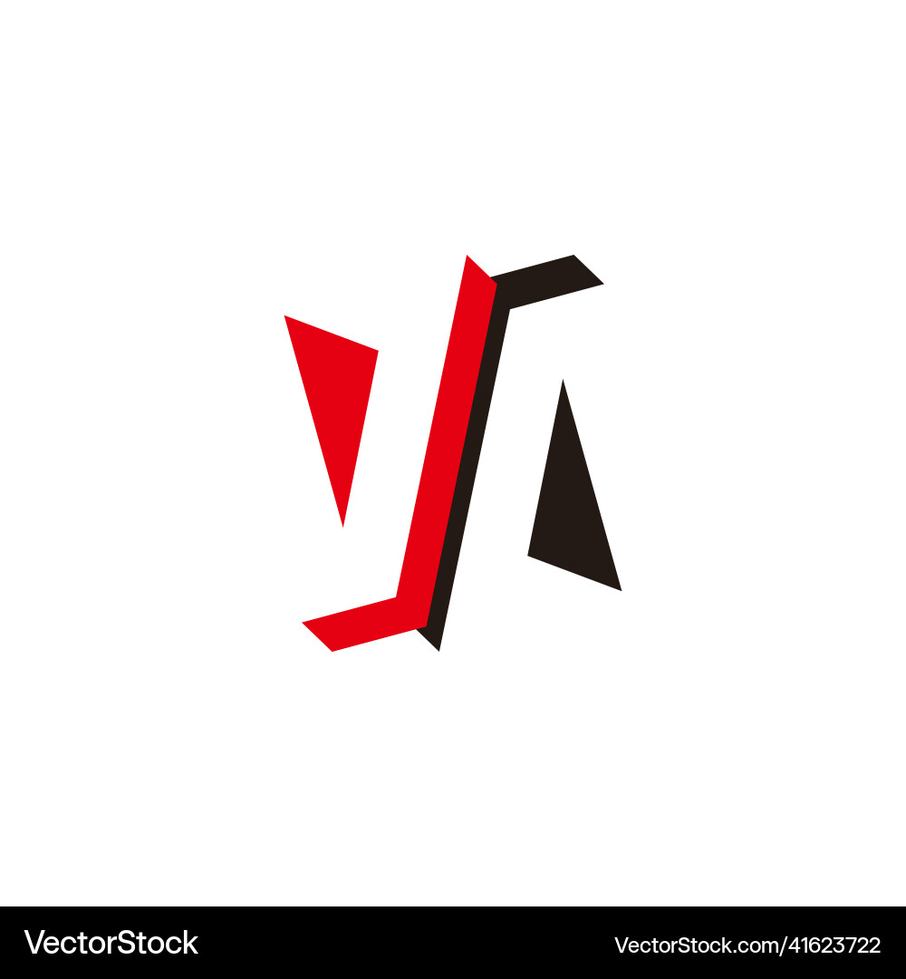 Letter va simple colorful 3d shadow geometric logo