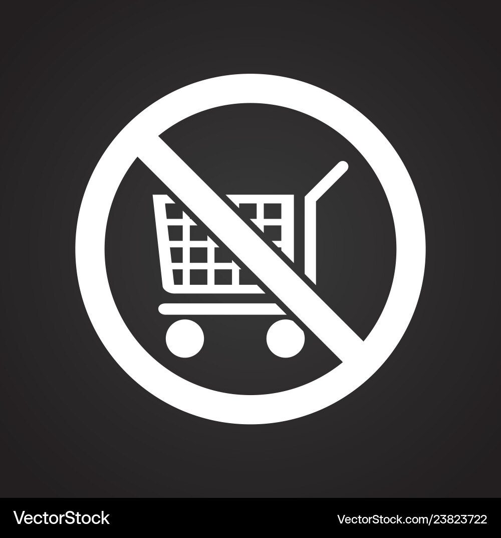 No cart allowed sign on black background Vector Image
