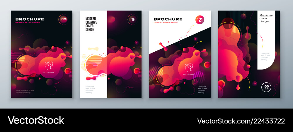 Organic brochure layout design bright fluid color Vector Image