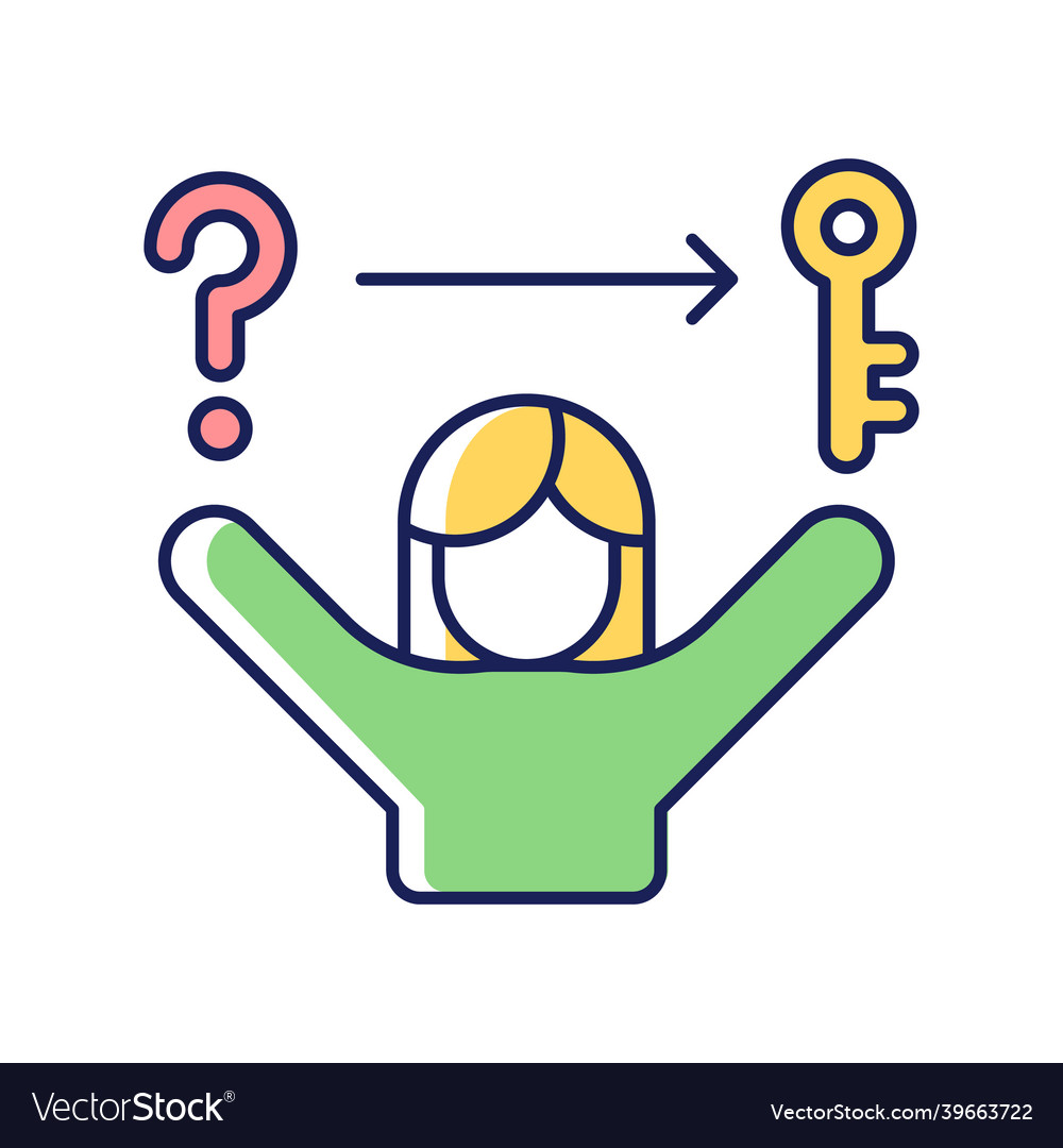 Problem solving skills rgb color icon Royalty Free Vector