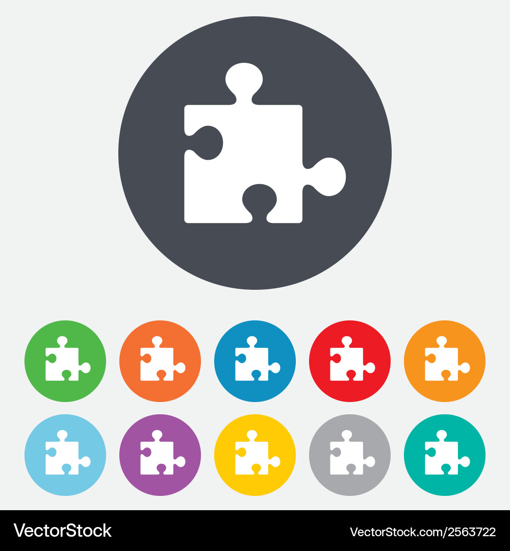 Puzzle piece sign icon strategy symbol Royalty Free Vector