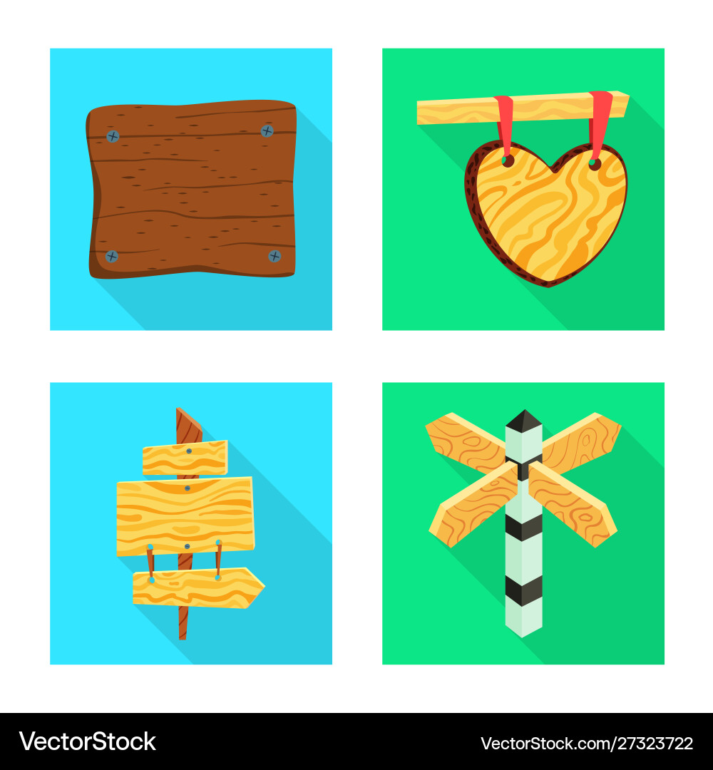 Raw and wooden symbol set Royalty Free Vector Image