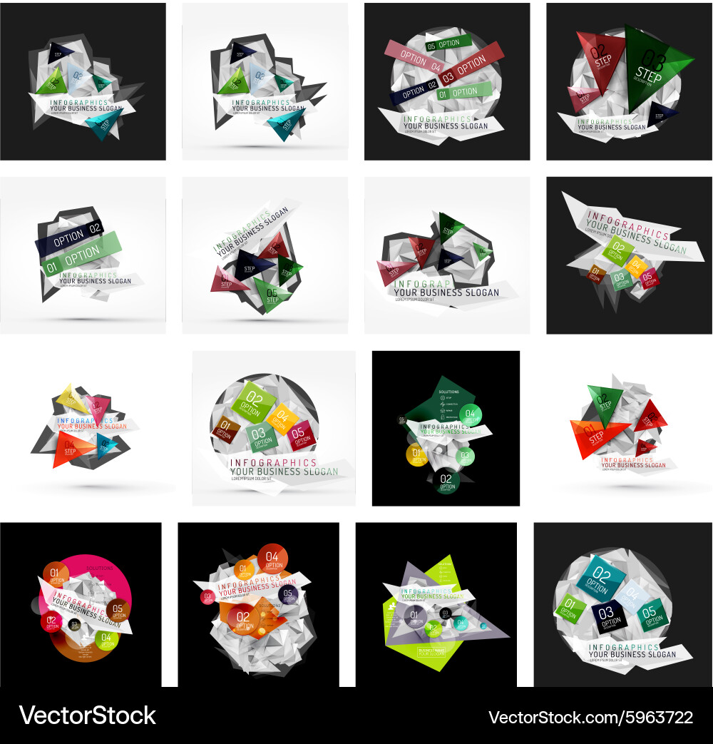 Set of various universal geometric layouts Vector Image