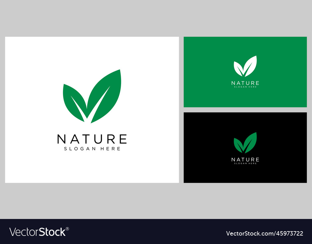 Tree leaf logo design Royalty Free Vector Image