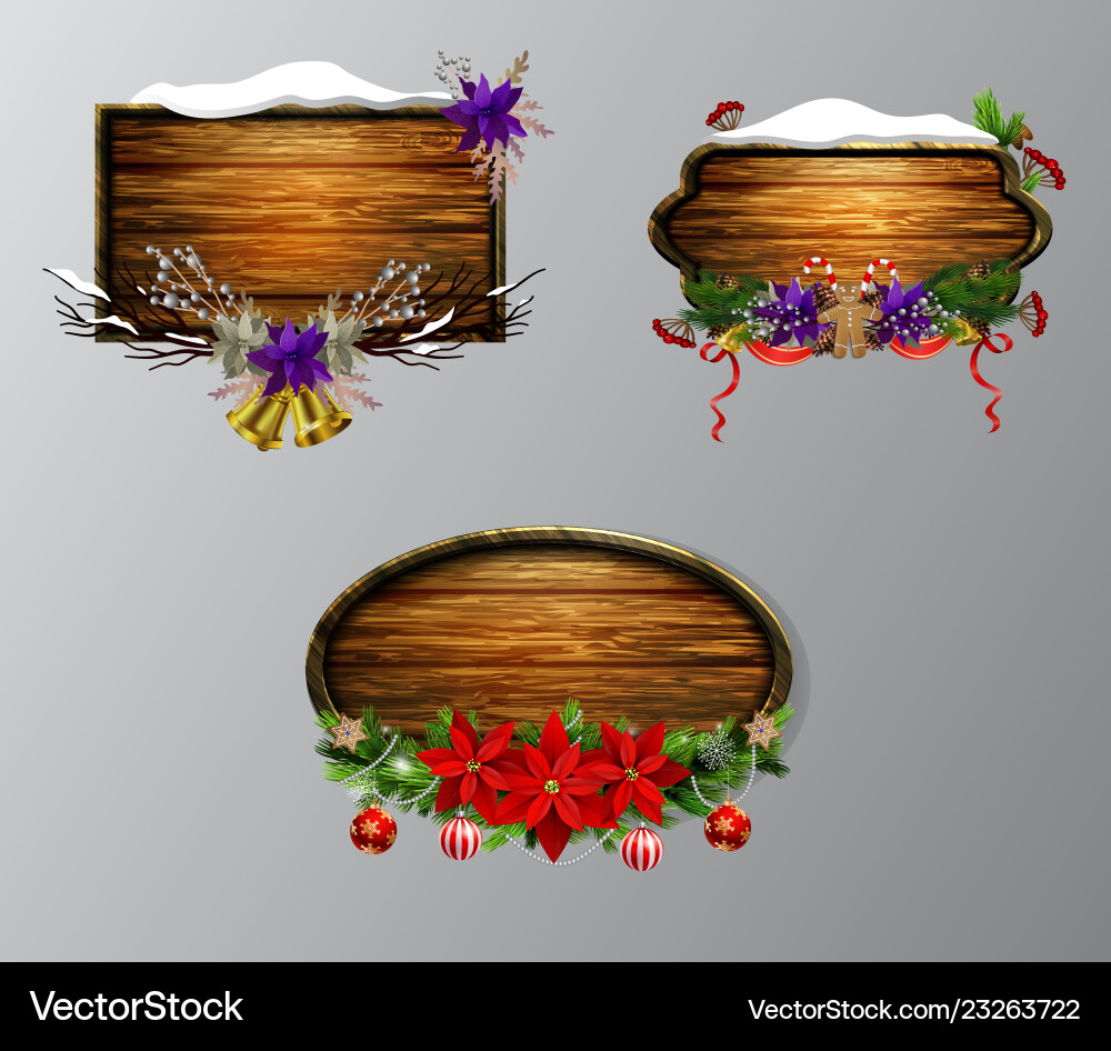 Wooden christmas board Royalty Free Vector Image