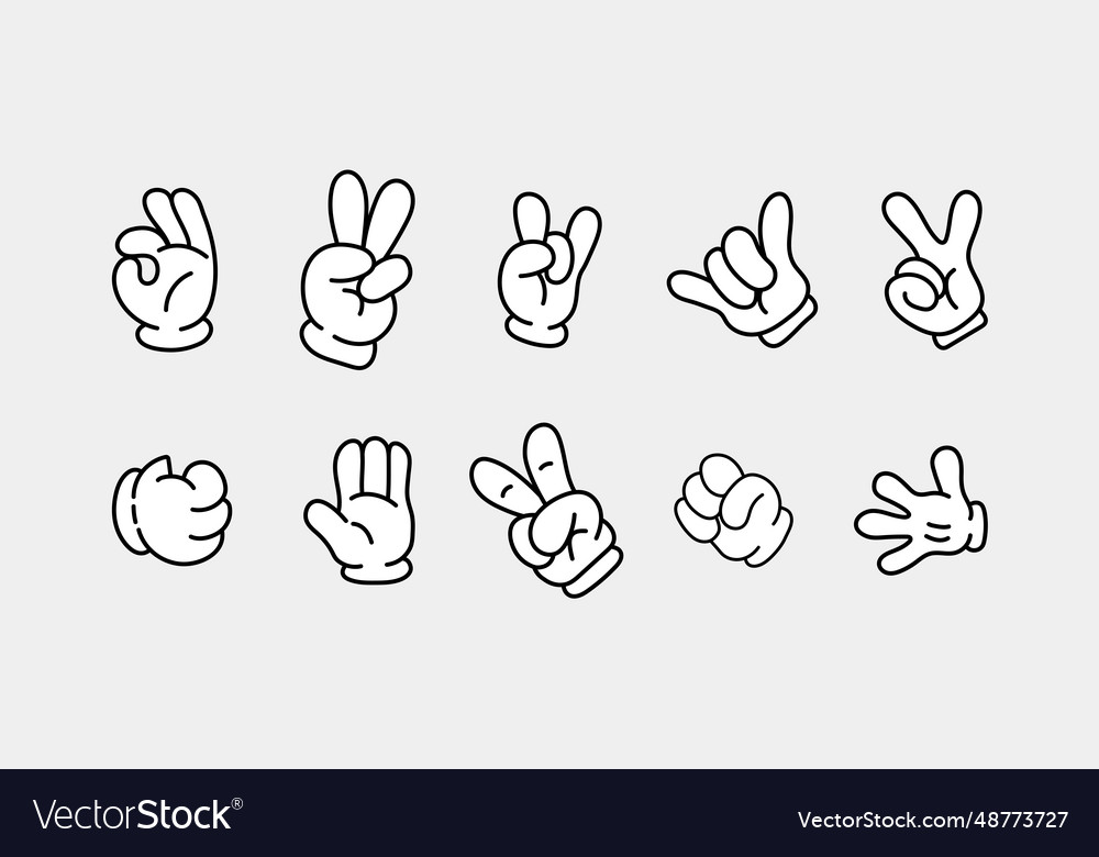 Cartoon hand set Royalty Free Vector Image - VectorStock