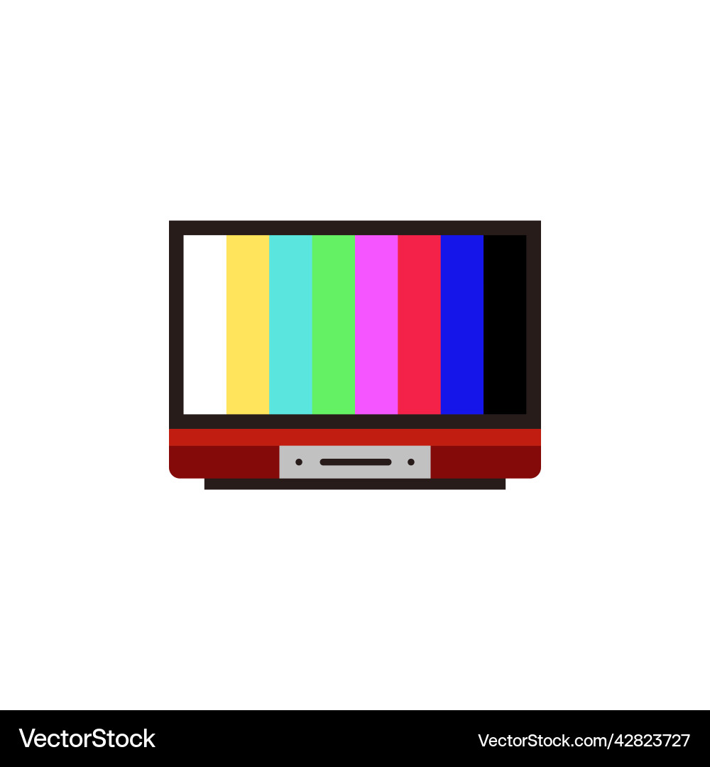 Cartoon modern television sign with multi-colored Vector Image