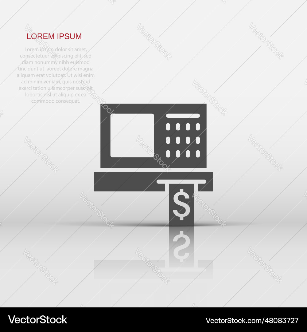 Cash register icon in flat style check machine Vector Image