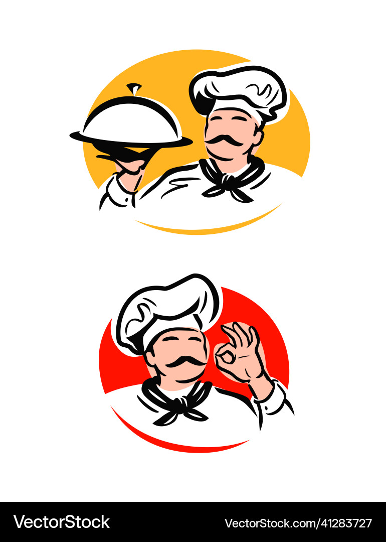 Cook symbol chef in a cooking hat logo Royalty Free Vector
