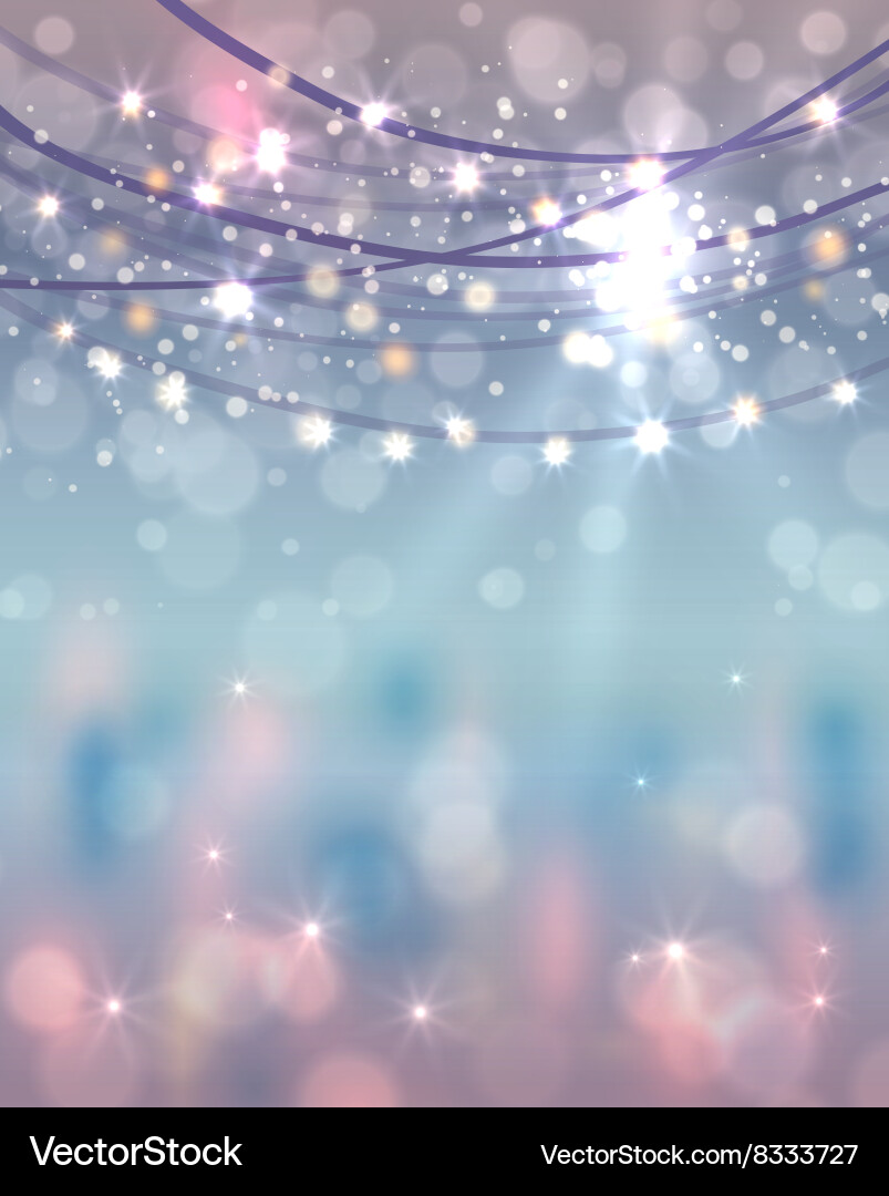 Festive light background with bokeh and stars Vector Image