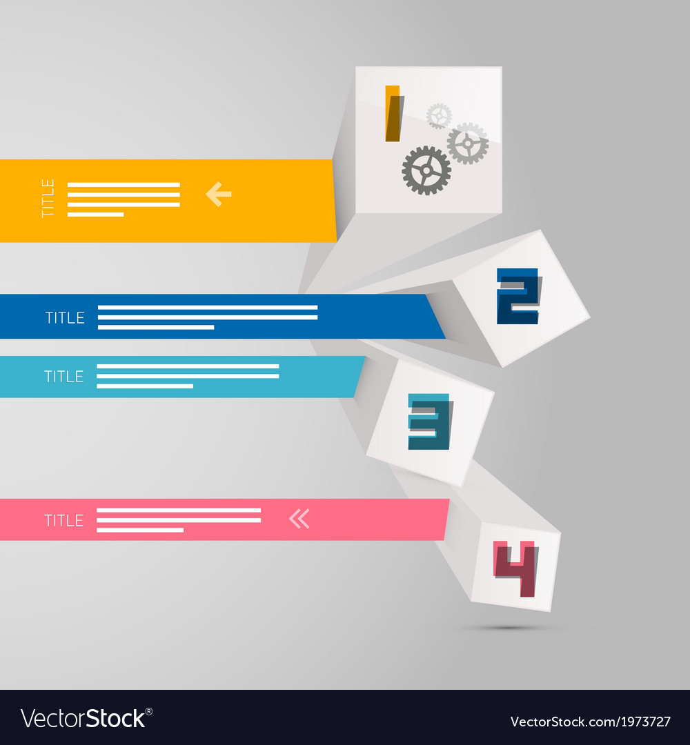 Four Progress Steps for Tutorial Modern 3d Vector Image