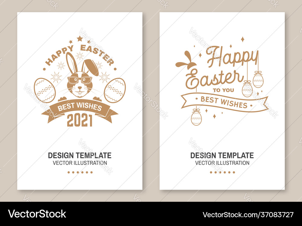 Happy easter card badge logo sign Royalty Free Vector Image