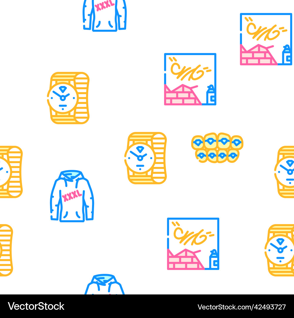 Hip hop and rap music seamless pattern Royalty Free Vector