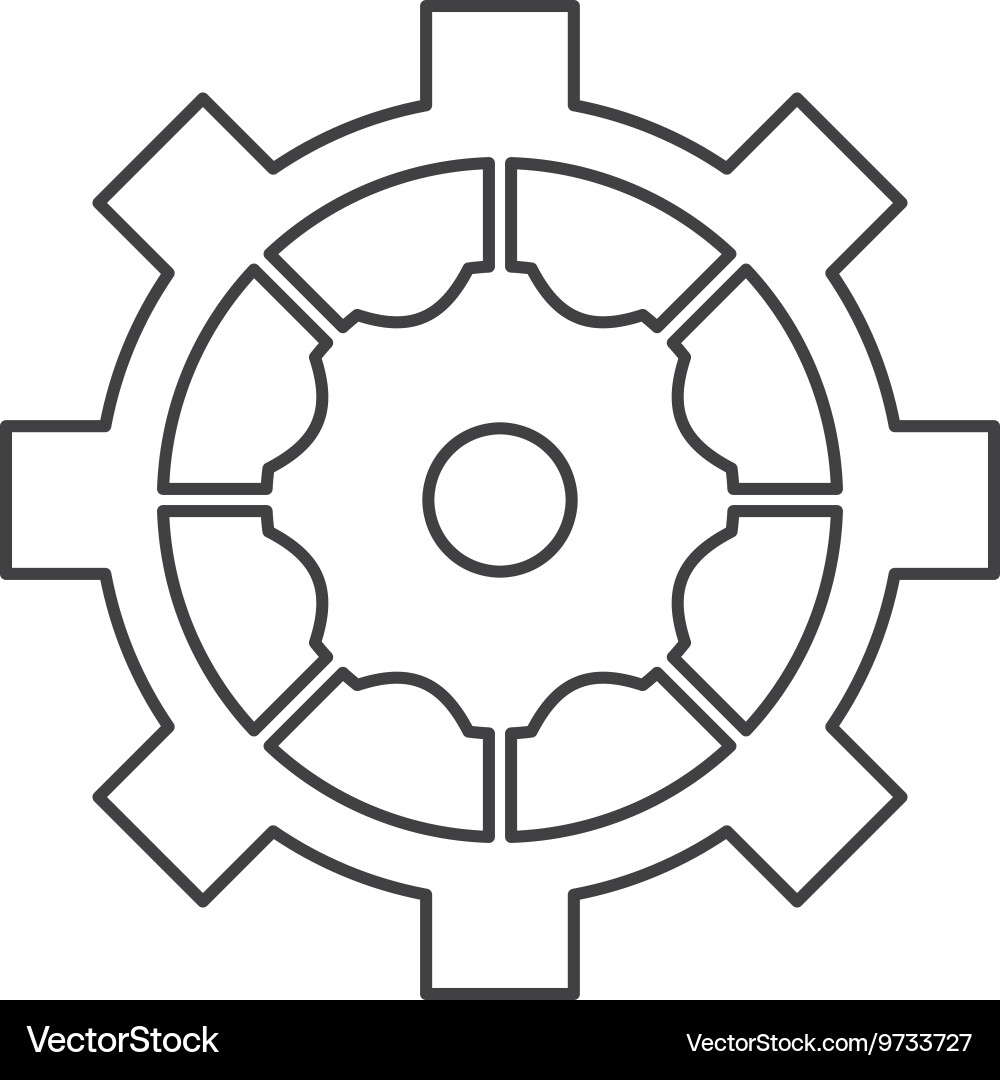 Industrial wheel cog gear symbol Royalty Free Vector Image
