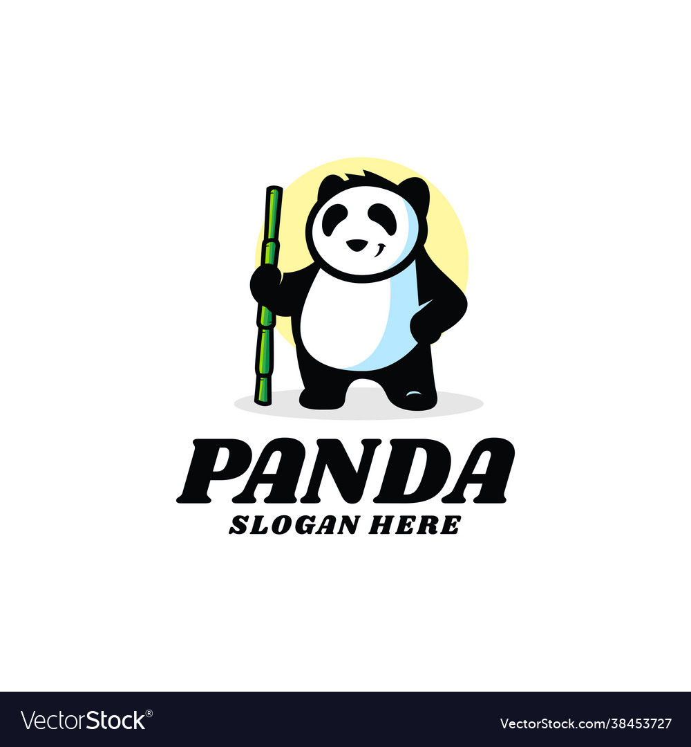Logo panda mascot cartoon style Royalty Free Vector Image