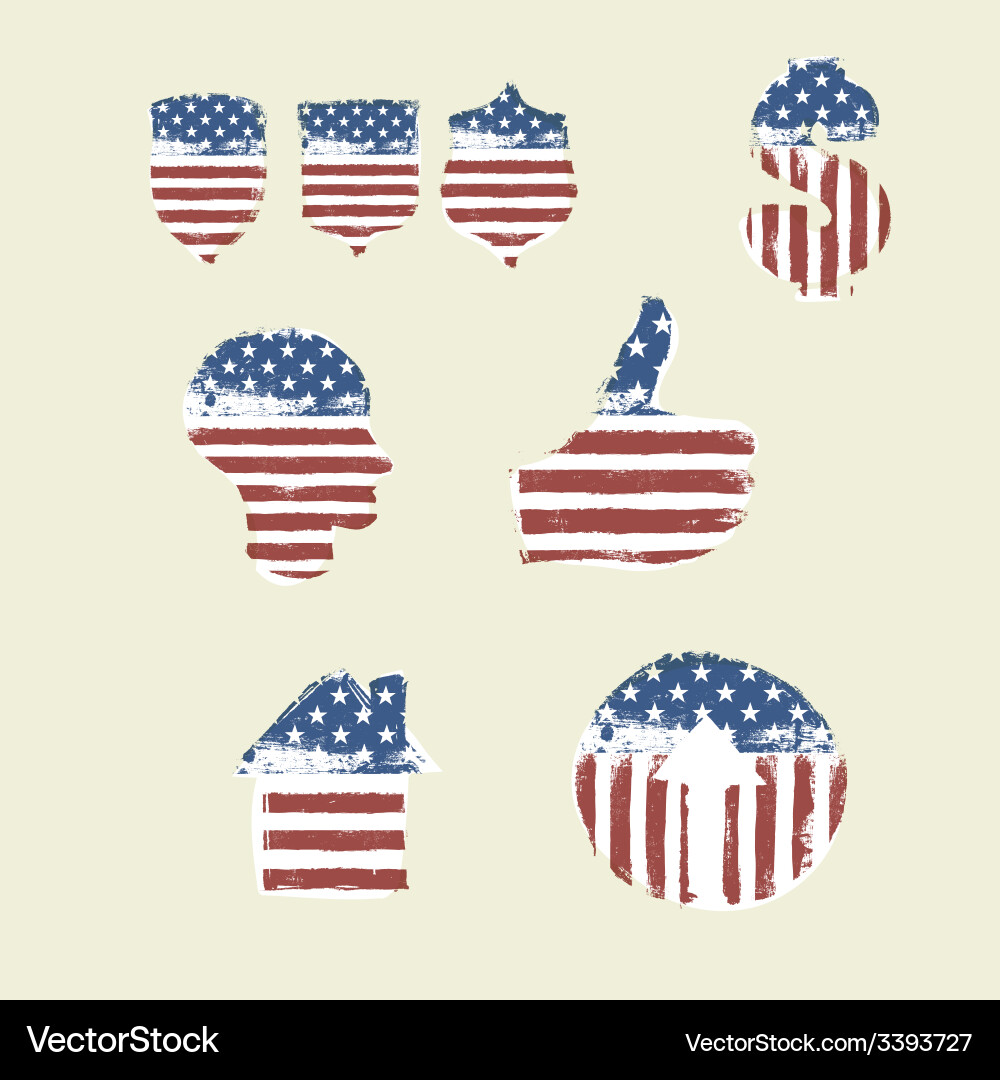Patriotic symbols composed flag part2 Royalty Free Vector