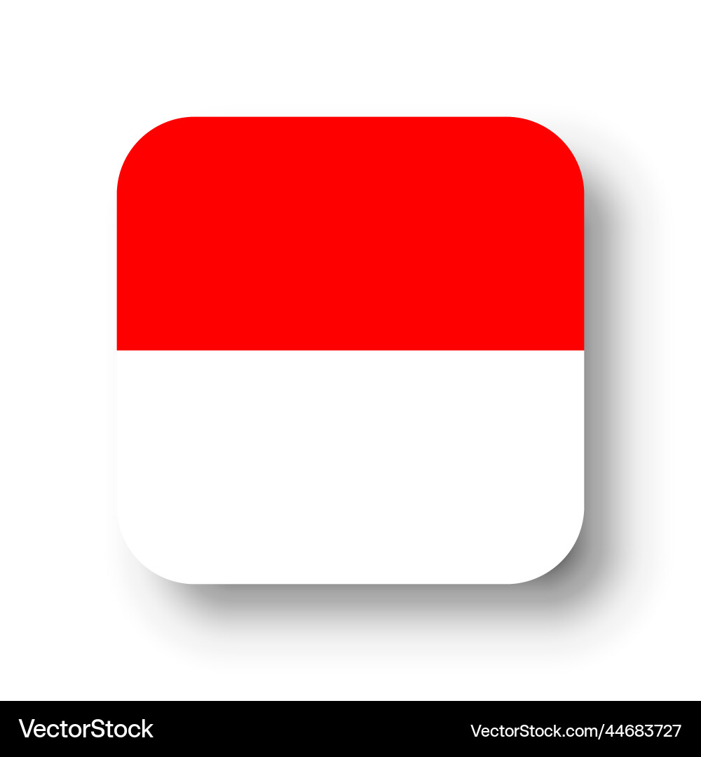 Rounded square flag of indonesia Royalty Free Vector Image