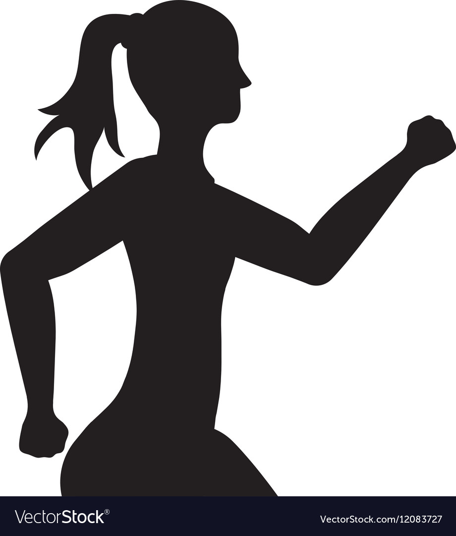 Woman running fitness Royalty Free Vector Image