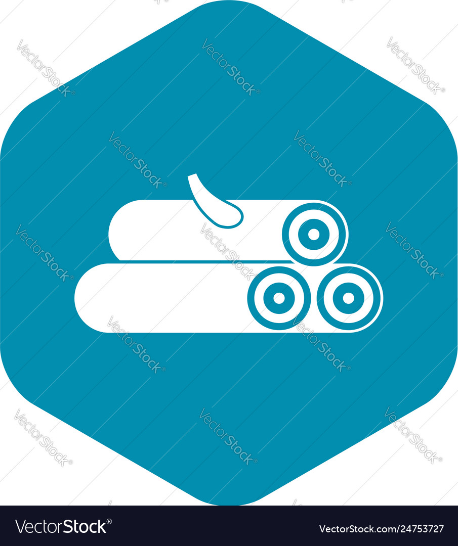 Wooden logs icon simple style Royalty Free Vector Image