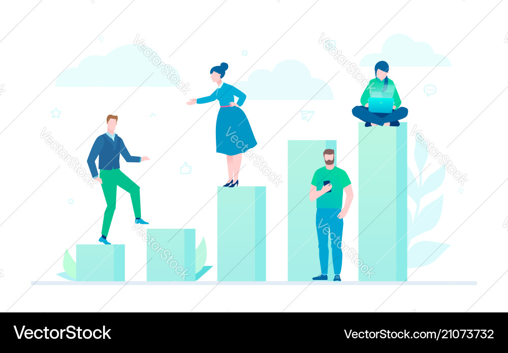 Business growth - flat design style colorful Vector Image