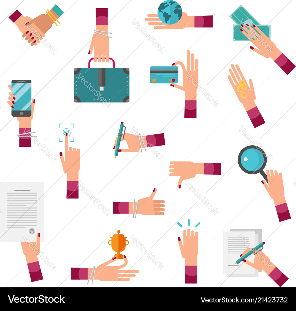 Business woman icon collection Royalty Free Vector Image